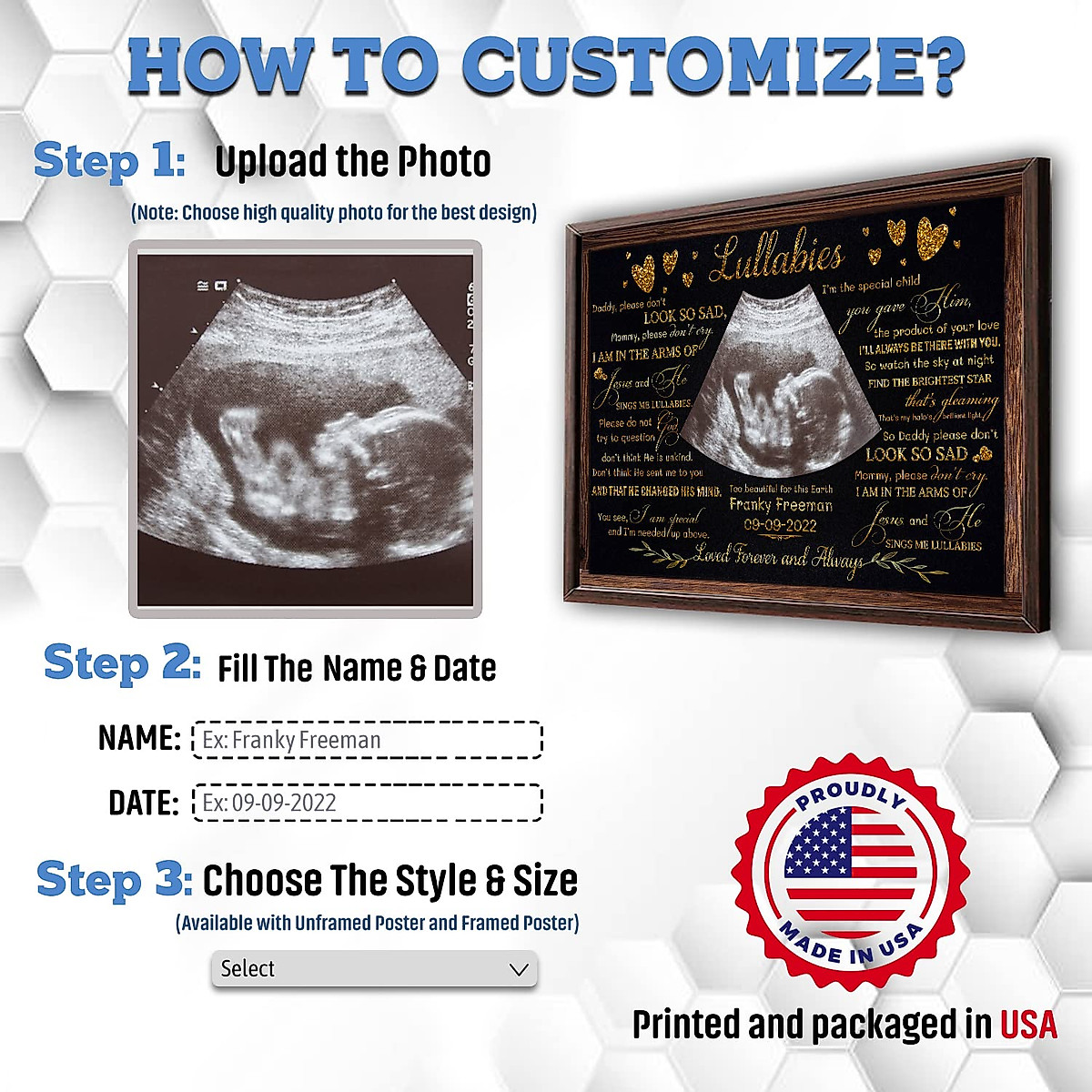 HANIKID Personalized Baby Memorial Canvas Too Beautiful For This Earth Wall Art Poster Gift For Loss Of Stillborn Infant Miscarriage Child In Loving Memory Remembrance Sympathy Idea For Grieving Mom