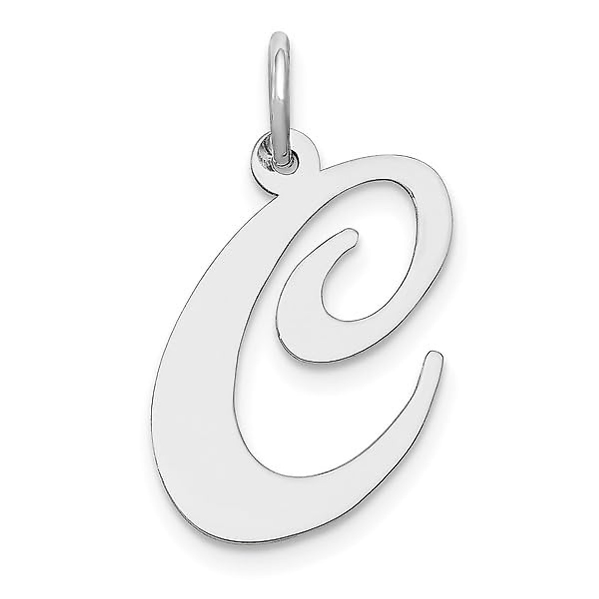 14K White Gold Large Dainty Letter C Initial Name Monogram Necklace Charm Pendant Only