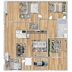 Area Rug Living Room Rugs: 8x10 Indoor Soft Fluffy Rug Abstract Carpet for Bedroom Kitchen Dining Room Floor Washable Plush Throw Large Accent Rug Home Office Nursery Decor - Multi