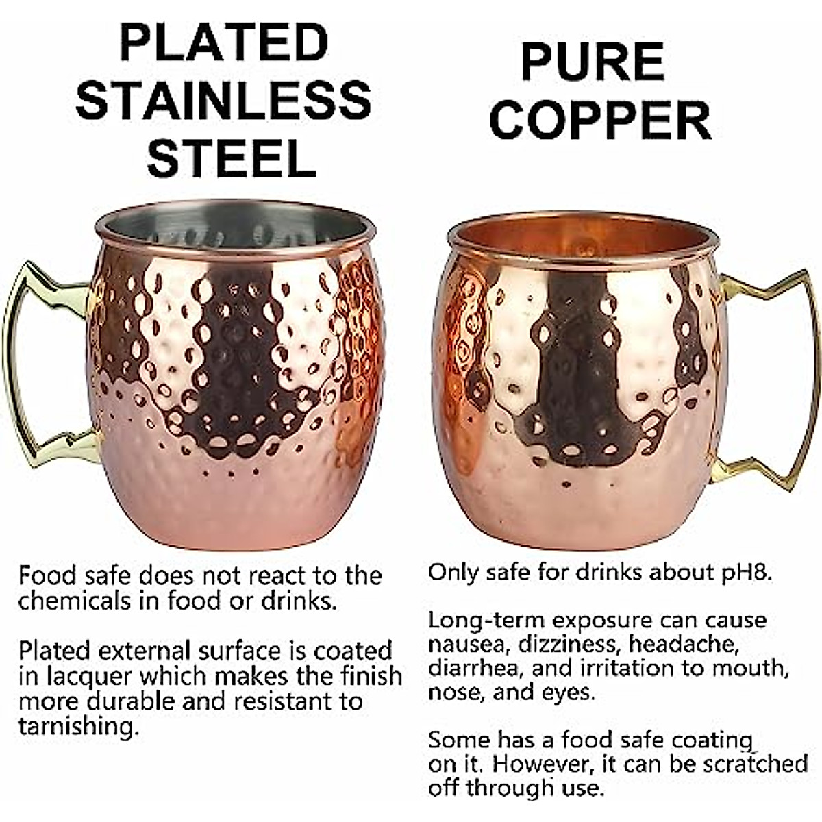 Arora Moscow Mule Mug, Set of 4 Black Hammered, Durable for Home Dining, Max Capacity 20oz, 3.7" D x 3.9" H (6014506)