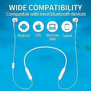 233621 Wave Bluetooth Neckband Headphones, 15 Hrs Playtime Stereo Wireless Earbuds with CVC 8.0 Call Noise Cancellation Microphone, 10.7 mm Drivers, IPX5 ​Waterproof & Skin-Friendly (Black)