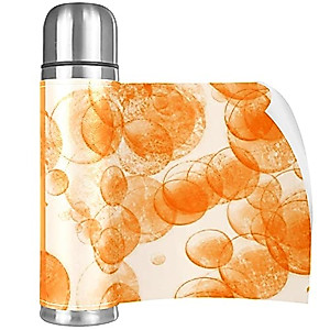 Stainless Steel Leather Vacuum Insulated Mug Bubbles Thermos Water Bottle for Hot and Cold Drinks Kids Adults 16 Oz