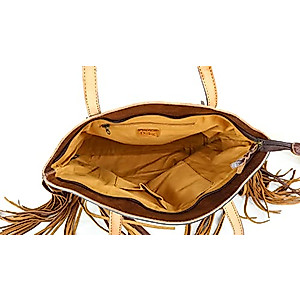 American Darling Tooled Double Strap Tote with Fringe ADBGI159B