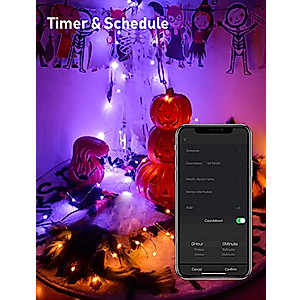 Probro Smart Fairy Lights, 66ft WiFi Dynamic Halloween Lights Work with Alexa Google Home RGB Color Changing Christmas Lights Outdoor 44 Modes Music Sync String Lights Bedroom for Halloween Christmas