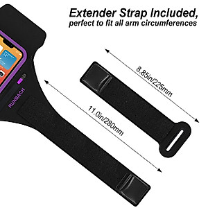 RUNBACH Armband for iPhone 15/15 Pro/14/14 Pro/13/13 Pro/13 Mini/12/12 Pro/12 Mini/11/11 Pro/XR/XS/X/SE/8/7/6,Water Resistant Sport Armband with Zipper Slot for Airpods and Car Key (Purple)
