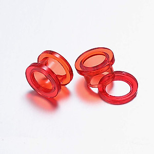 9 Pairs Clear UV Acrylic Screw Doble Flared Ear Plugs Tunnels Expander Ear Gauges Piercing (Gauge=00g(10mm))