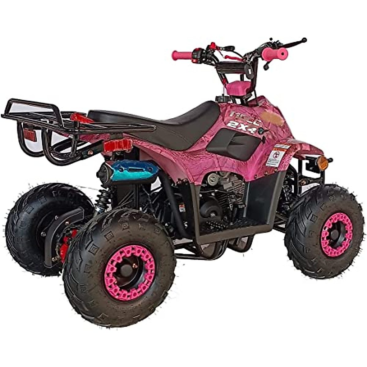 HHH ATV 110cc ATV Quads Youth ATV Gas ATVs Fully Automatic 4 Wheeler for Kids ATV 4 Wheeler Boulder 110B1 (Pink Color)