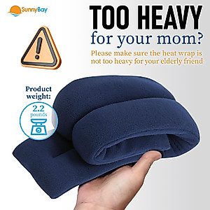 SunnyBay Microwave Heating Pad for Neck and Shoulders, 2.2 lbs 26 inch Long Versatile Microwavable Neck Wrap Warmer or Cool Pack, Hot or Cold Therapy to Relax Sore Muscles (Blue)