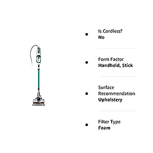 SHARK HZ251 Ultralight Corded Stick Vacuum with Self-Cleaning Brushroll, Blue/White (Renewed)