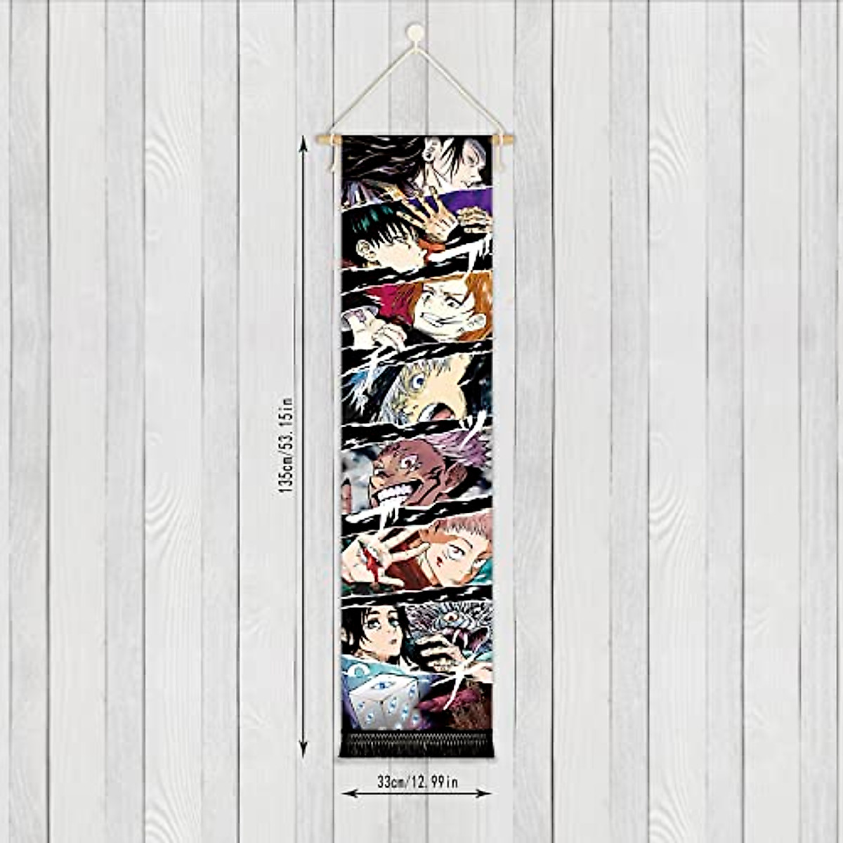 COSPLAY STUDIO Hanging Poster Canvas Wall Art Banner Japanese Anime Art Canvas Decor Jujutsu Character Expressions Tapestry for Wall Decor Hanging Tapestry Decoration For Room,Dorm Anime Lovers