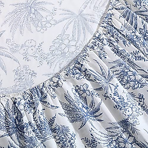 Tommy Bahama - King Sheets, Cotton Percale Bedding Set, Crisp & Cool, Stylish Home Decor (Pen and Ink Palm Blue, King)