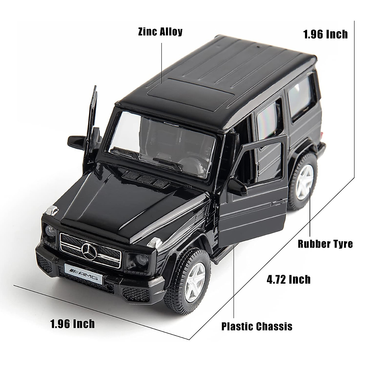 RMZ City 1:36 Diecasting Alloy Car Model Benz G63 AMG Toy Car, Pull Back Vehicles Toy Car for Toddlers Kids Boys Girls Gift Black
