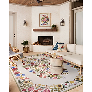 Loloi Rifle Paper Co. x Perennial Cream 6'-7" x 9'-4" Area Rug