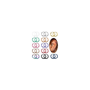 ORAIZO Small Stainless Steel Hoop Earrings for Women 12Pairs Huggie Cartilage Hoop Earrings for Men Helix Daith Tragus Ear Piercings Jewelry for Multiple Piercing Silver Gold Sleeper Earrings