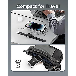 Magnetic Charging Station,Hohosb 3 in 1 Foldable Zinc Alloy Wireless Charger Stand[Compatible with Magsafe Charger] for iPhone 15/14/13/12 Series, AirPods Pro/3/2,Apple Watch/iWatch-Black