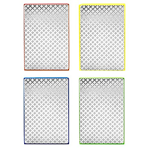 QWORK Diamond Hand Polishing Pads, 4 Pack Grid Sharp Sanding Block Kit, 60#,100#,200#,400# Diamond Hand Polishing Pads for Stone, Glass Granite Marble Concrete Stone Sanding and Polishing