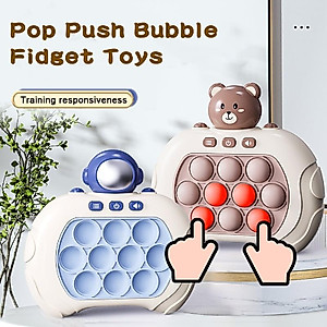 Quick Push Bubble Competitive Game Console Series, Quick Push Game Console, Decompression Breakthrough Puzzle Pop Game Machine, Multiple Game Modes Toy for 3+ Years (Pink)