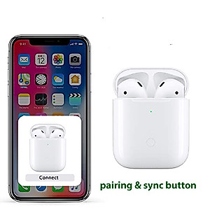 Newest Replacement Charging Case Compatible with AirPods 1 2, Charging Case for Airpod 1st/2nd Generation Only with Bluetooth Pairing Sync Button Without Earbuds (White)