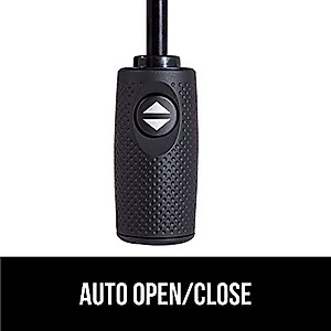 Gorilla Grip Compact Travel Umbrella for Rain, Windproof Reinforced Fiberglass Ribs, Coated, Portable, One-Click Automatic Open and Close, Collapsible and Lightweight Small Umbrella, 42 Inch, Black