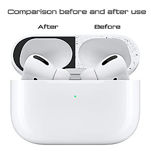 Johncase 2 Sets Dust Guard Sticker Compatible with AirPods Cases 3rd Generation (Black)