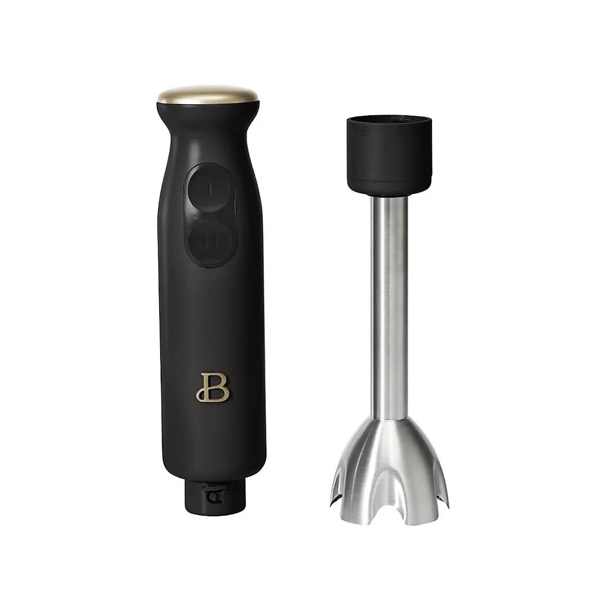 Beautiful 2-Speed Immersion Blender with Chopper & Measuring Cup, Black Sesame by Drew Barrymore