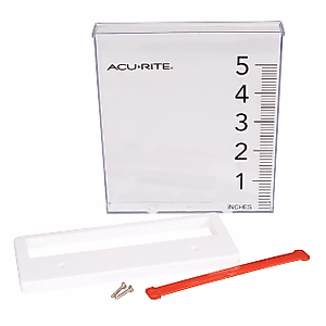 AcuRite Waterfall Rain Gauge with 5-inch Rainfall Capacity (00858W), Clear