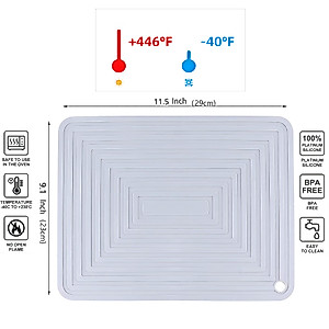 Hotsyang Silicone Trivets Mats for Hot Pots and Pans,Hot Dishes,Silicone Trivets for Kitchen Counter Heat Resistant,Large Silicone Trivets Mats Set About9 X12,Grey Silicone Hot Pads for Kitchen Table