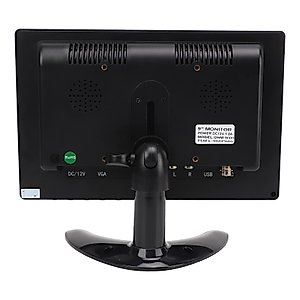 HD Monitor, Built in Speaker DVR Monitor Screen Remote Control Easy Installation TFT LCD with VGA Cable for Laptop (US Plug)