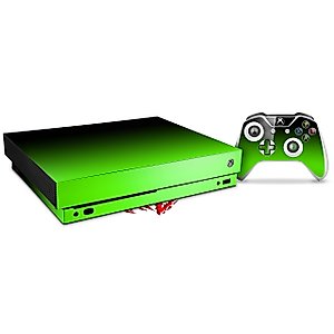 WraptorSkinz Decal Vinyl Skin Wrap Compatible with Xbox One X Console and Controller - Smooth Fades Green Black