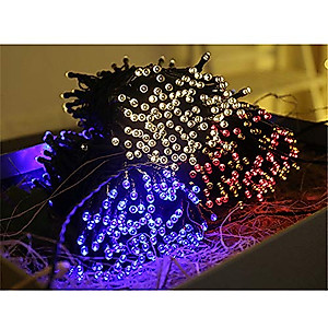 Solar String Lights, 400 LED 144ft July 4th Lights String, Outdoor String Lights, Independence Day Lights String 8 Modes Waterproof Outdoor Decor for Home Party Garden Patio Yard Holidday Lawn R/W/B