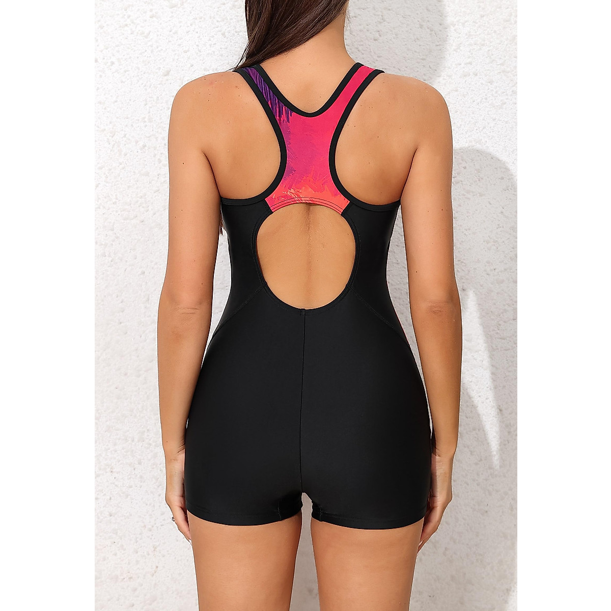 beautyin Swimsuit Women Boyleg One Piece Water Aerobic Traininig Lap Bathing Suit