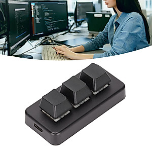 Septpenta USB Mini 3 Key Keypad, RGB Backlit Keypad, Creates Gaming Ambience, Programmable Design, Supports Plug and Play, Ergonomic Design, Mechanical Gaming Keyboard for Computer(Black)