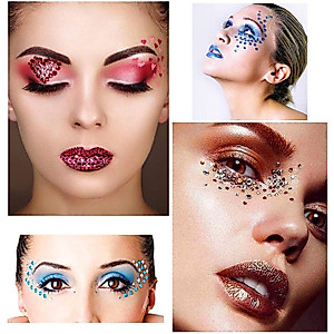 Halloween 10 Sheets Eye Body Face Gems Rhinestone Stickers Self Adhesive Rhinestones Rainbow Face Gems for Women Festival Accessory and Nail Art Decorations Bling