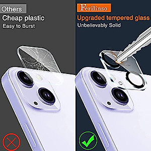 Ferilinso for iPhone 14 iPhone 14 Plus Camera Lens Protector for iPhone 13 13 Mini Camera Lens Protector Accessories CAmerA Cover 9H GlaSs Unbreakable PRotection Case
