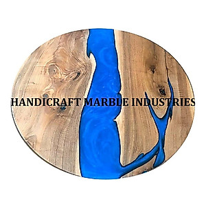 Epoxy Table, Live Edge Wooden Table, Epoxy Resin River Table, Natural Wood,Dining table, Natural Epoxy Table, Resin Table 54x54 inch