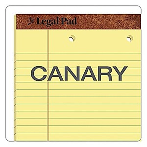 TOPS The Legal Pad Writing Pads, 8-1/2" x 11-3/4", Canary Paper, Legal Rule, 50 Sheets, 12 Pack (7531)