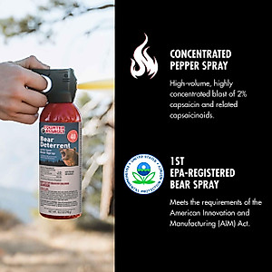 Counter Assault Bear Spray Combo - 2% Capsaicin Bear Deterrent with 2 Holsters - Pepper Spray for Hiking, Camping, Hunting & More - 8.1 oz & 10.2 oz