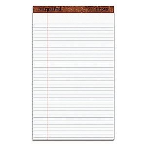 Tops 7573 Perforated Everyday Writing Legal Pad, 8.5 x 14 Inch, White, 12 Count (Pack of 1)