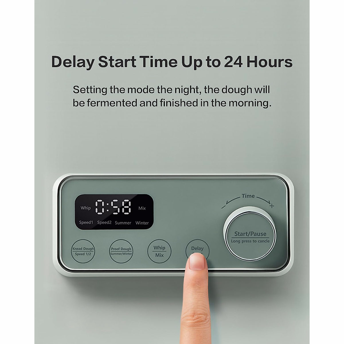 MOKKOM Electric Dough Maker with Proof Dough Function, Microcomputer Timing, 4.5Qt 304 Stainless Steel Bowl, Dough Mixer with Stuffing Blade, Green