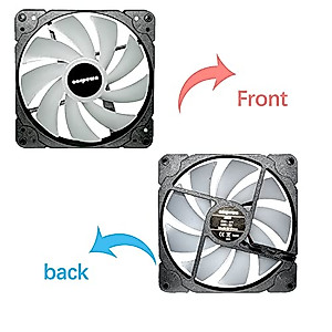 corpuwn 3 Pack 140mm ARGB Case Fans Nine-Blade High Airflow PWM Computer Cooling Fan Sealed Bearing 3-Pin Customizable LED Fans with Hub＆Rubber dampening