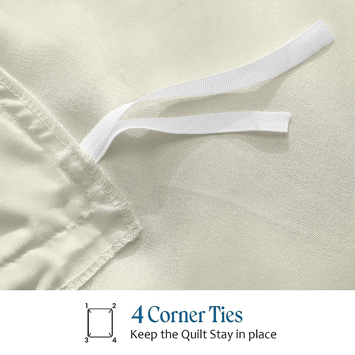 Twin/Twin XL (68x86) Duvet Cover 800 Thread Count Sateen Egyptian Cotton Quality 3-PCs Duvet Cover Set - All Season Comforter Cover with Button Closure & Corner Ties (Solid, Beige)