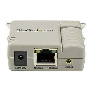 StarTech.com 1 Port 10/100 Mbps Ethernet Parallel Network Print Server - Print server - parallel
