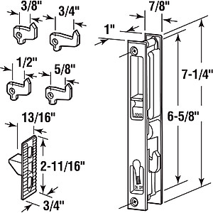 Prime-Line Sliding Door Flush Handle, Black Diecast, 1 Set MP1043