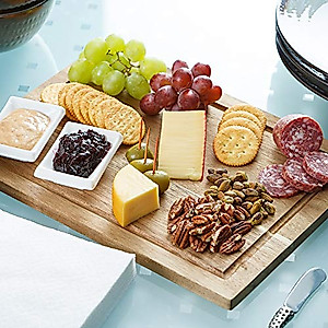 Glad Acacia Wood Cutting Board with Juice Grooves | Reversible Solid Butcher Block and Charcuterie Tray | Home Kitchen Supplies for Chopping and Serving