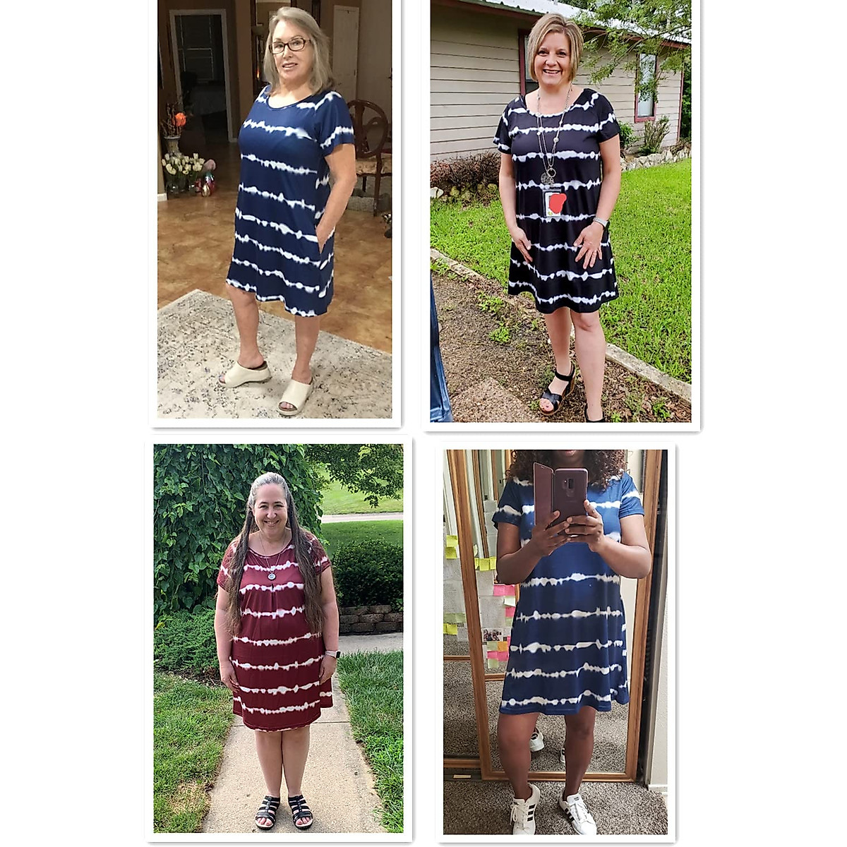 Alaster Queen Women's Casual Summer T Shirt Dress Loose Short Sleeve Tunic Dress with Pocket for Women