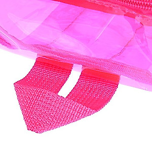 AZURAOKEY Women's Clear Backpack Transparent PVC Backpack Waterproof Bags Student School bags Heavy Duty Clear Backpack Stadium Approved Transparent Clear Backpack for School (Pink)