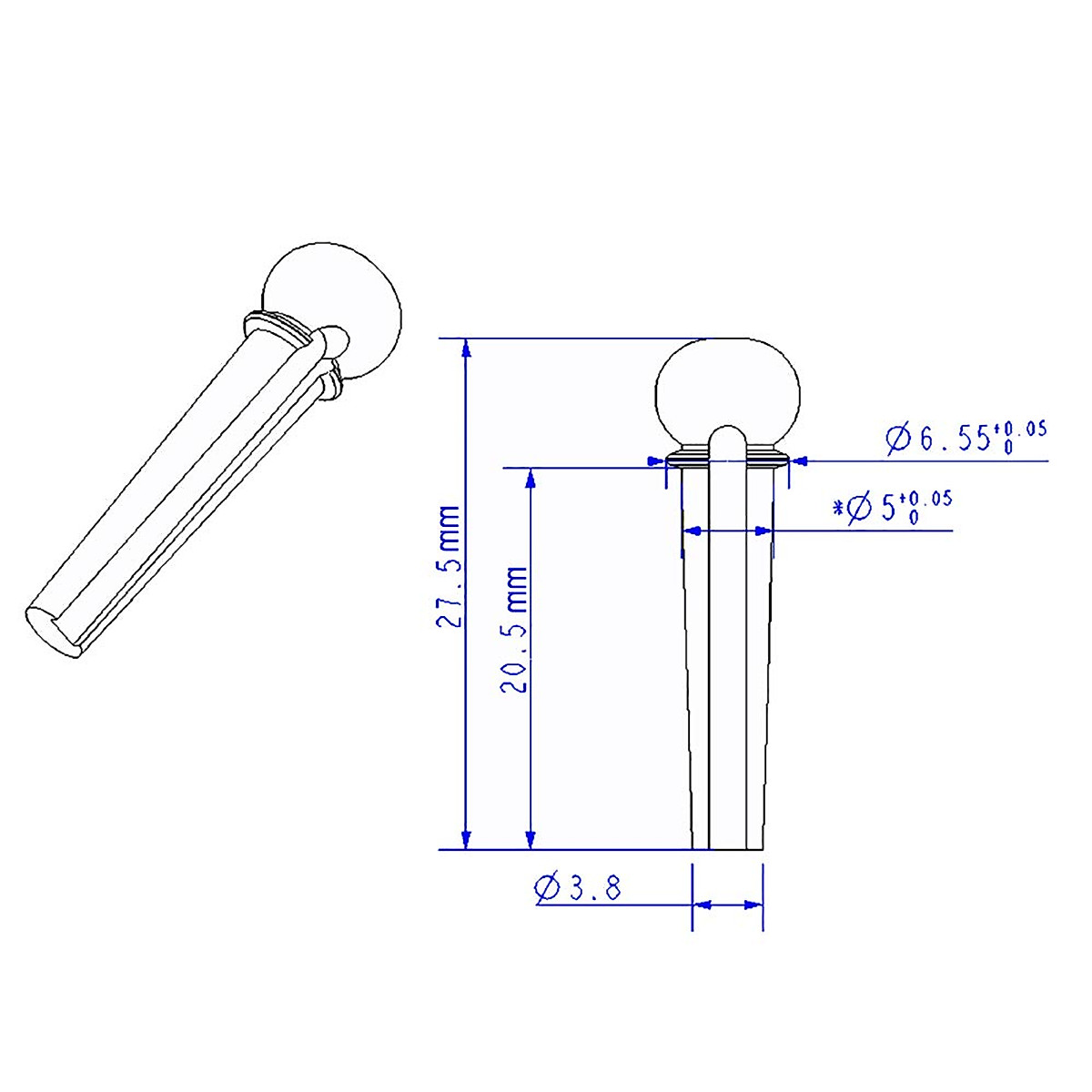 Amadget Guitar Bridge Pins 6pcs Brass Endpin for Guitar With Guitar Bridge Pin Puller