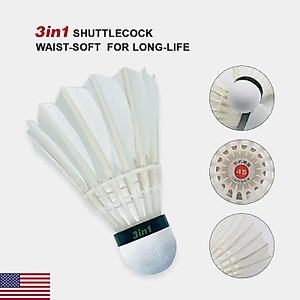 Dmantis 12Pcs D45 3in1 Training Broad Durable Hybird Feather Shuttlecocks Birdies Badminton Shuttlecock Indoor Outdoor Sports Game