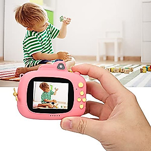 Jiawu Kids Camera, Video Camera Mini Front/Rear Dual Shot Digital 2.4inch Electronic Gift HD for Taking Photos for Recording Videos(Pink)
