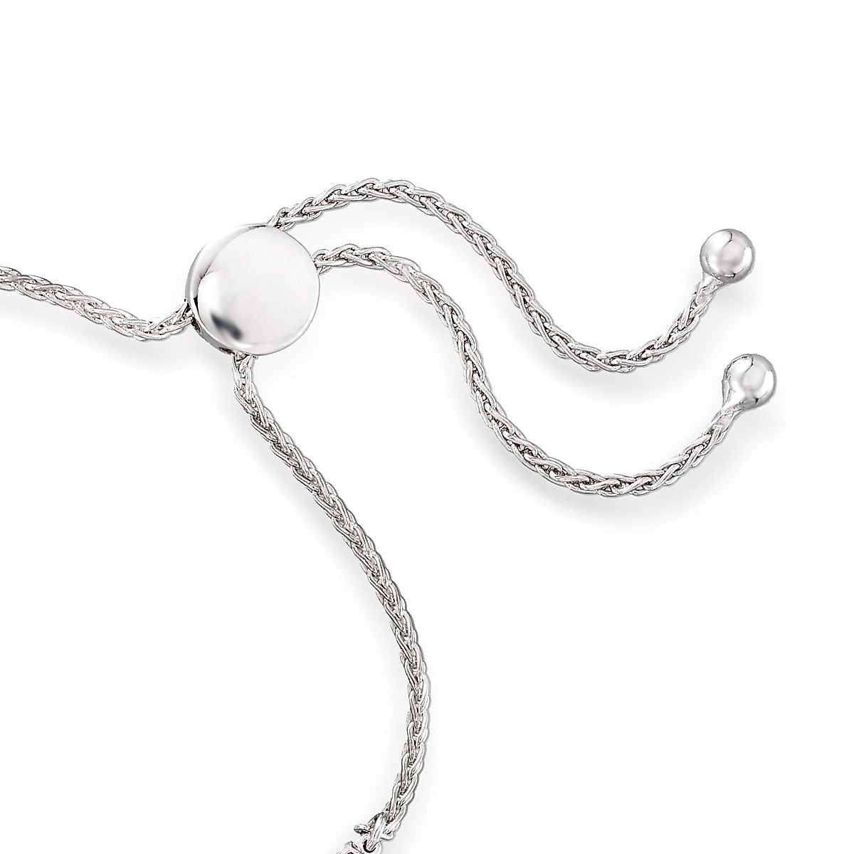 Ross-Simons 0.50 ct. t.w. Diamond Open-Circle Bolo Bracelet in Sterling Silver